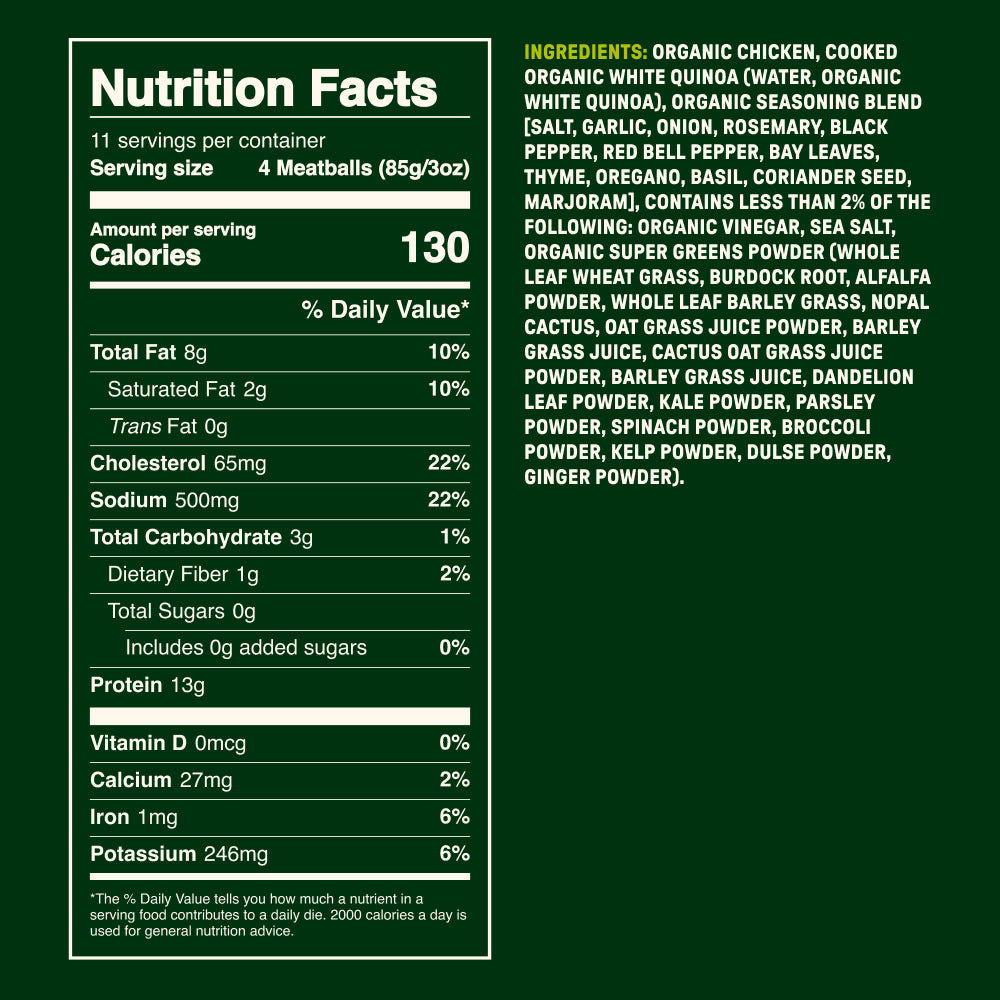 Organic Chicken Meatballs - Garlic Herb – Hak's Food Official Store